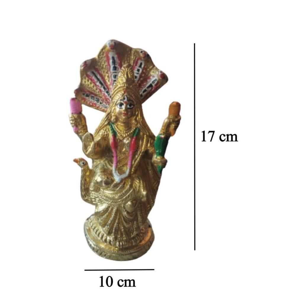 Maa Manasha - 7" Brass Bengali Maa Manasa Murti - Pure Pital Brass Maa ...
