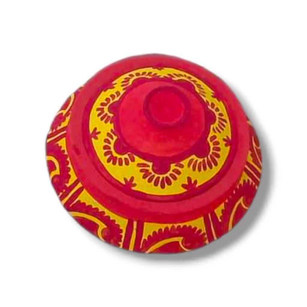 Customised Dust Coloured - Clay Pot 10 Inch Approx - Hand Printed Hadi ...