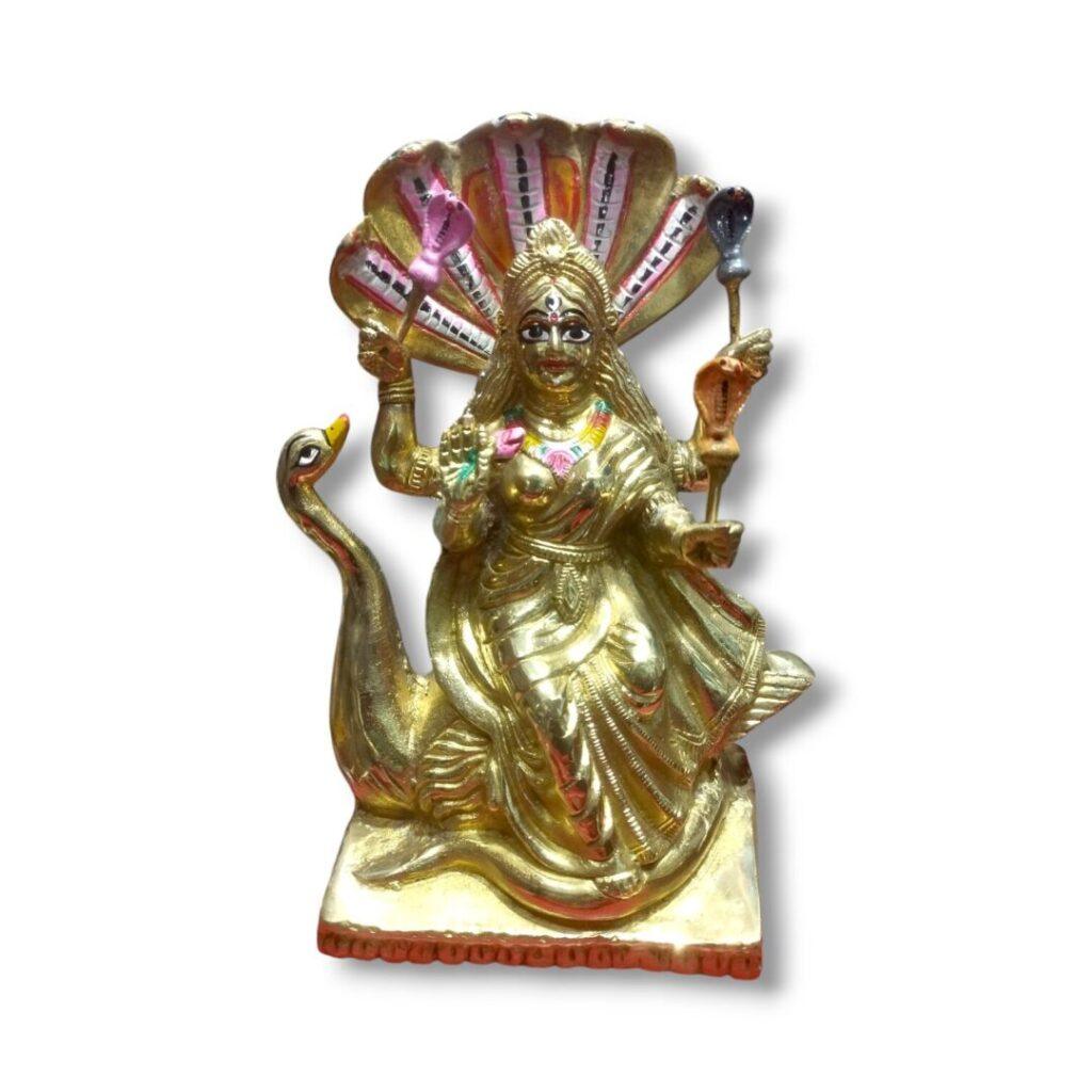 Maa Manasha - 13" Approx Brass Bengali Style Maa Manasa Murti With ...