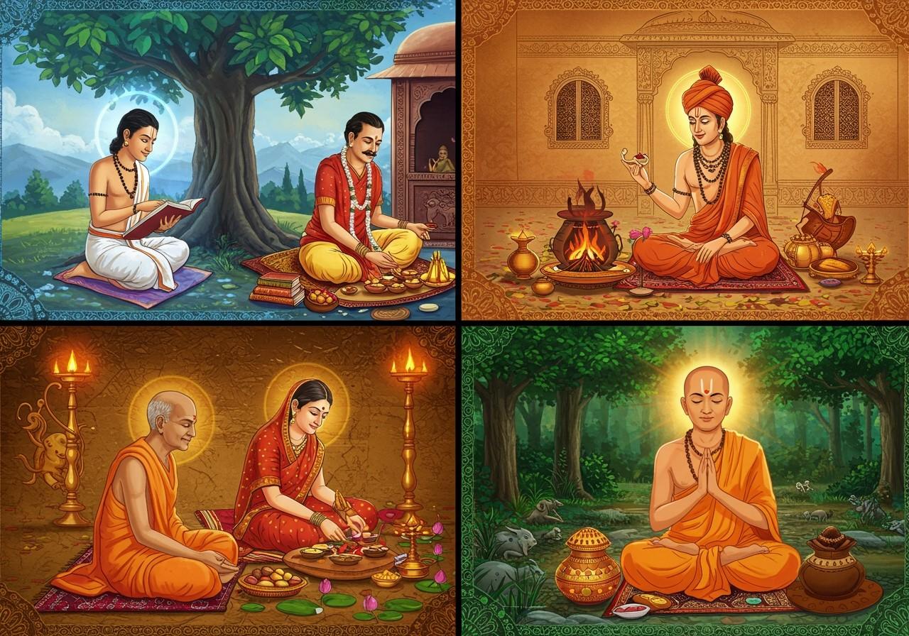 The Four Ashramas Explained Brahmacharya Grihastha Vanaprastha Sanyasa The Four Ashramas Explained Brahmacharya Grihastha Vanaprastha Sanyasa