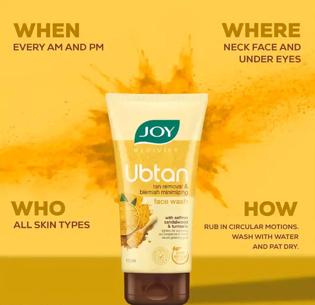 Joy De Tan Ubtan Face Wash - Tan Removal Face Wash - Dirt And Blemishes ...